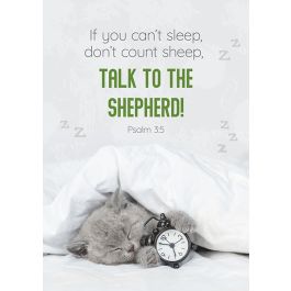 Postkarte 'If you can't sleep, don't count sheep, talk to th